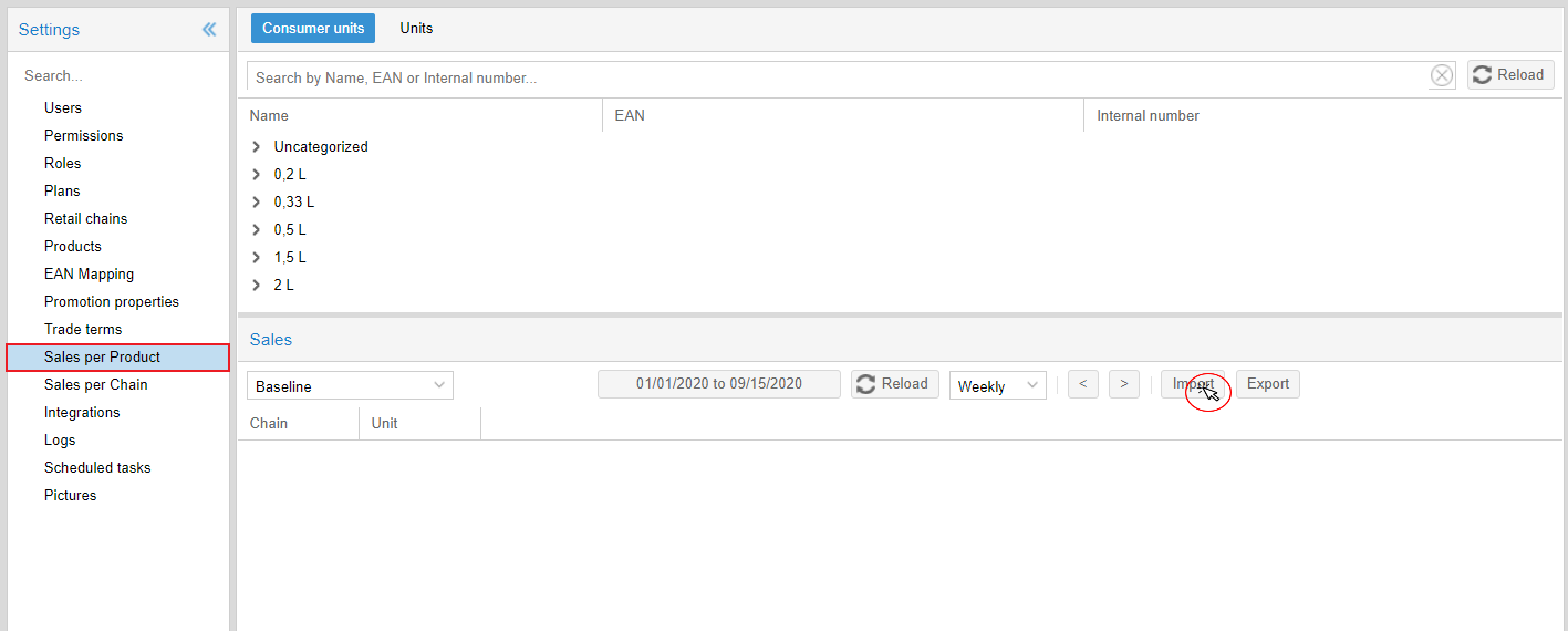 How to upload Baseline