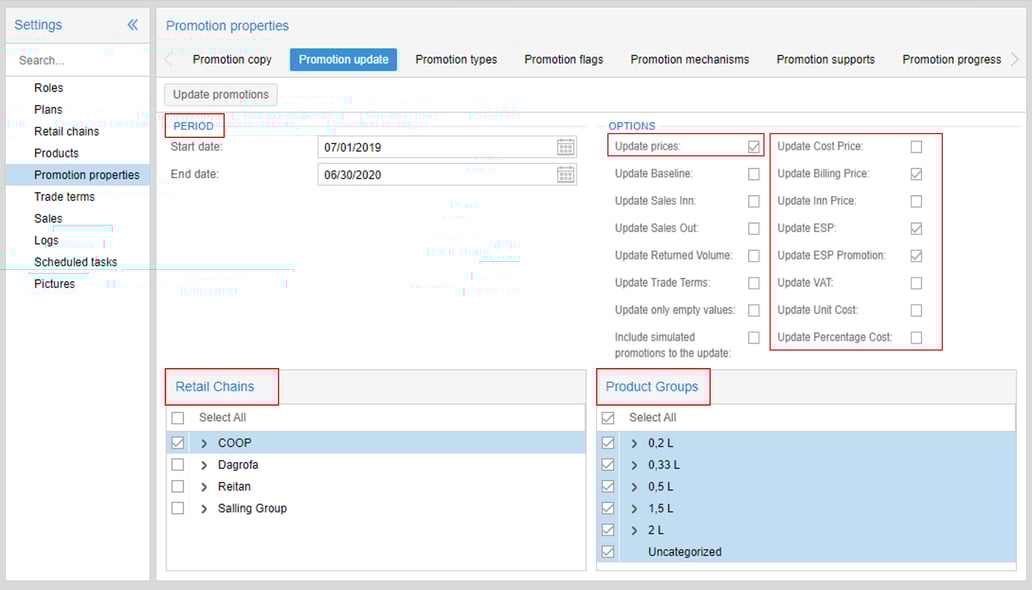 How to update promotions with the Latest Prices