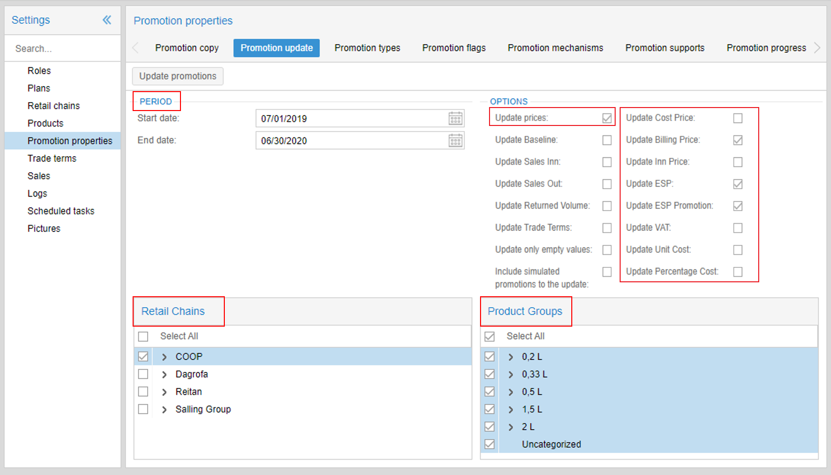 How to update promotions with the Latest Prices