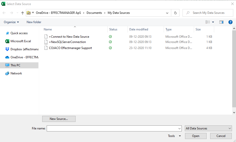 How to change your data source in Excel